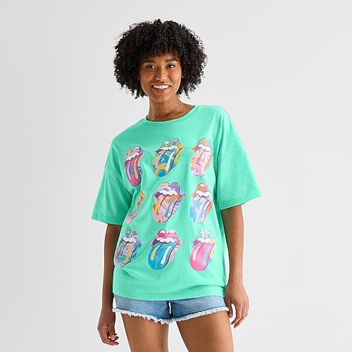Click here for Rolling Stones Oversized Tee Womens Juniors Crew N... prices