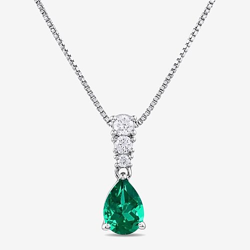 Click here for (I/I2) Womens 1/10 CT. T.W. Lab Created Green Emer... prices