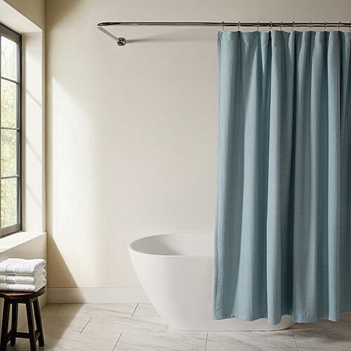 Click here for ienjoy Home Cotton Blend Waffle Shower Curtain  72... prices