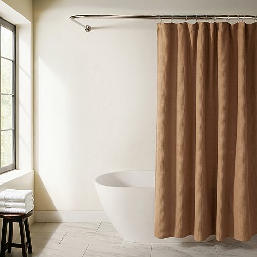 Click here for ienjoy Home Cotton Blend Waffle Shower Curtain  72... prices