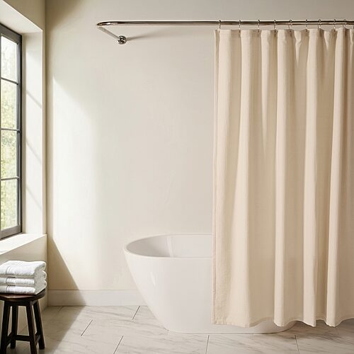 Click here for ienjoy Home Cotton Blend Waffle Shower Curtain  72... prices