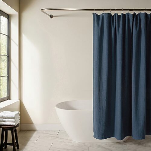 Click here for ienjoy Home Cotton Blend Waffle Shower Curtain  72... prices