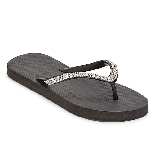 Click here for Mixit Womens Rhinestone Flip-Flops  5/6  Black prices