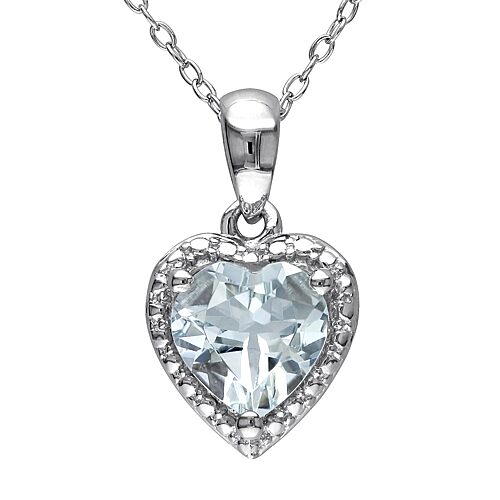 Click here for Womens Genuine Blue Aquamarine Sterling Silver Hea... prices