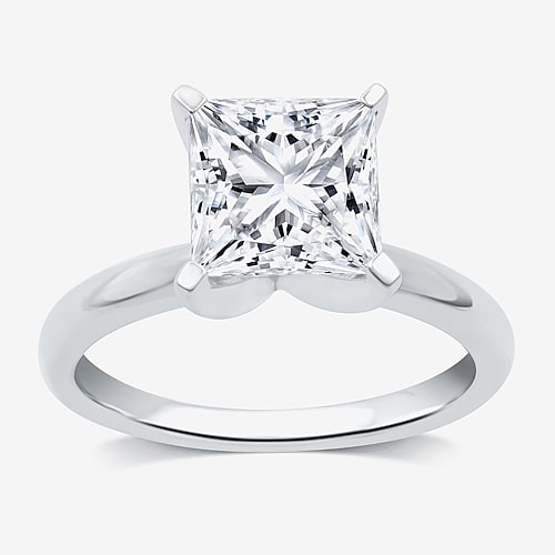 Click here for 3 CT. Princess-cut Lab-Grown (G / VS2) Diamond Sol... prices