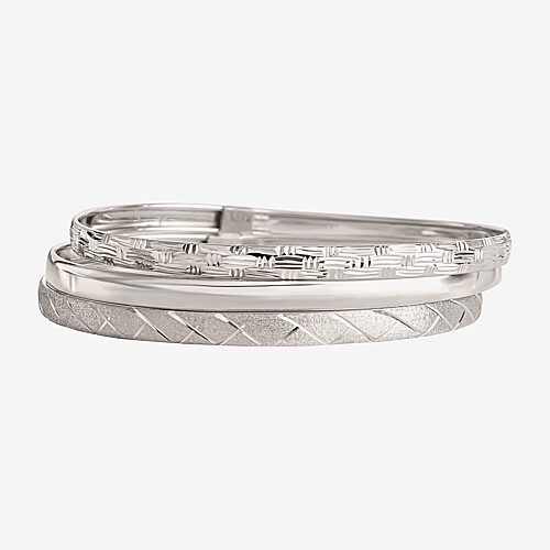 Click here for Sterling Silver Triple Bangle Bracelet Set  One Si... prices