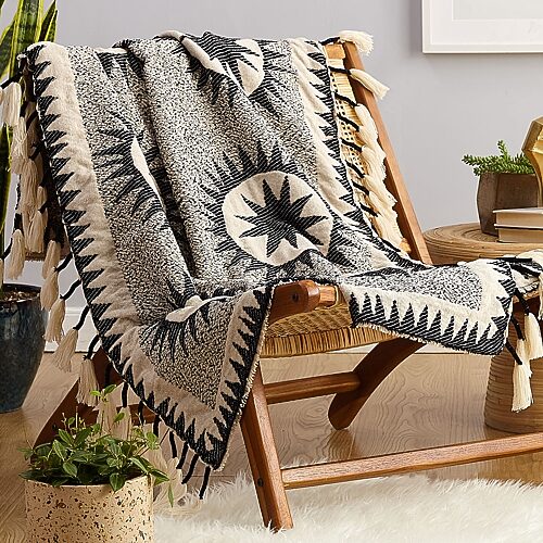 Click here for Justina Blakeney Soleil Throw  50 x 60 - Cream prices