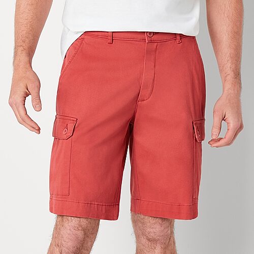 St. Johns Bay Mens 10 Stretch Fabric Cargo Short  36  Red