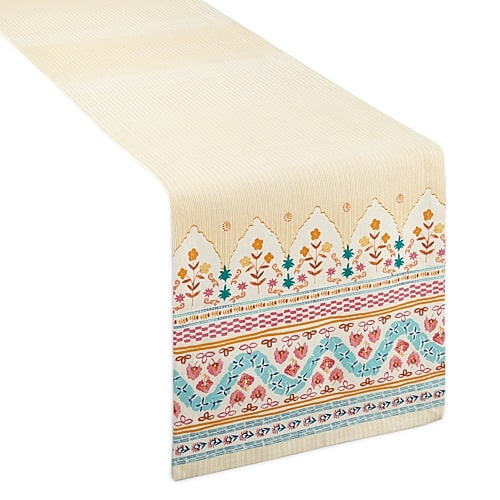 Distant Lands Ibiza Table Runner  One Size  White