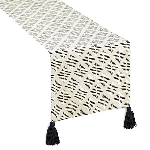Distant Lands Zuri Table Runner  One Size  Black