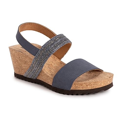 Click here for Muk Luks Womens Wendy Wedge Sandal - Navy prices