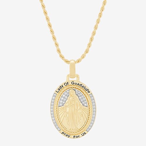 Click here for Our Lady Of Guadalupe Mens White Cubic Zirconia 14... prices