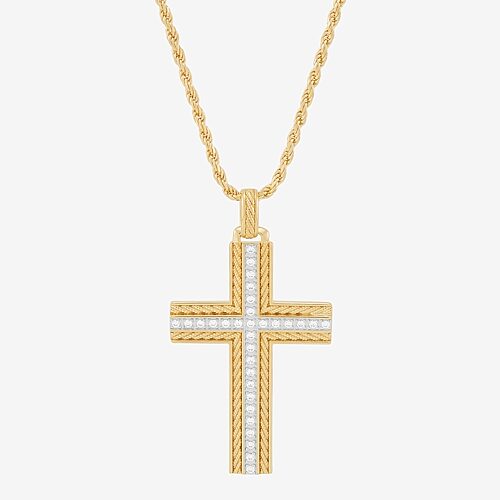 Click here for Mens Cubic Zirconia 14K Gold Over Silver Pendant N... prices