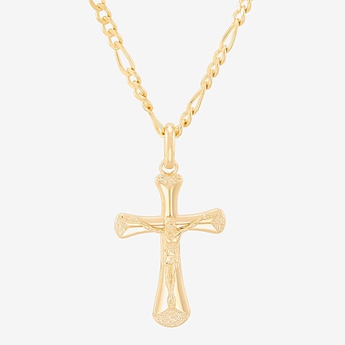 Click here for Mens 14K Gold Over Silver Sterling Silver Cross Pe... prices