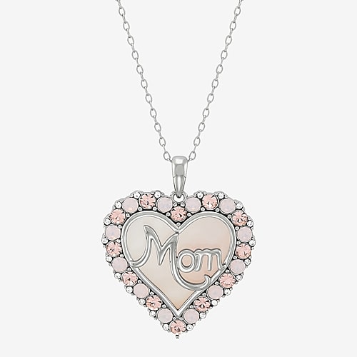 Click here for Mom Womens Pink Mother Of Pearl Sterling Silver He... prices