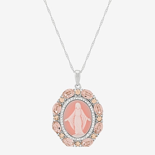 Click here for Our Lady Of Grace Virgin Mary Womens Pink Crystal... prices
