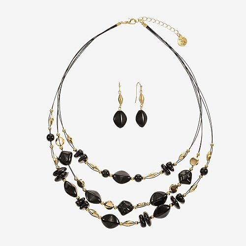 Click here for Mixit Womens 2-pc. Jewelry Set  One Size  Black prices