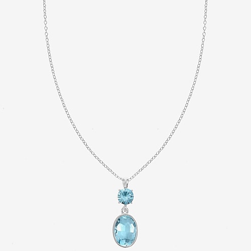 Click here for Monet Jewelry Womens Blue Glass Oval 17 Inch Penda... prices