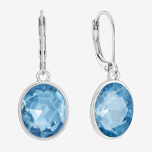 Click here for Monet Jewelry Womens Blue Glass Oval Drop Earrings... prices