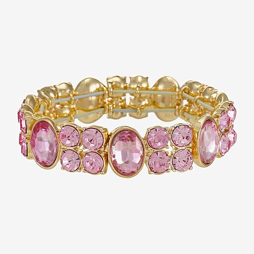 Click here for Monet Jewelry Womens Pink Glass Oval Stretch Brace... prices