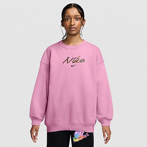 Nike Girls 7-16 Oversized Crewneck Sweatshirt - Pink Rise