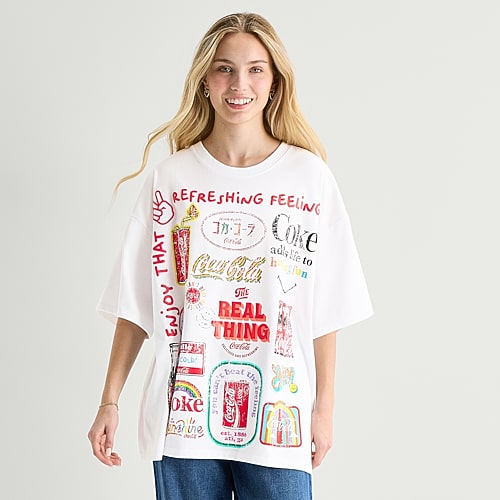 Click here for Drinks Grid Boyfriend Tee Womens Juniors Crew Neck... prices