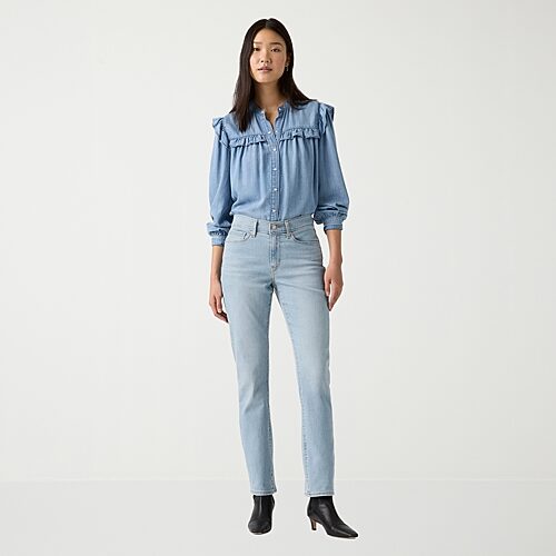Click here for Levis Womens Mid Rise Classic Straight Jean  8  Bl... prices