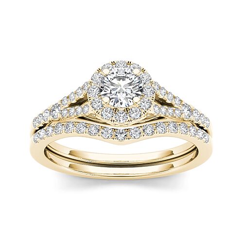 Click here for 3/4 CT.T.W. Natural Diamond 10K Yellow Gold Bridal... prices