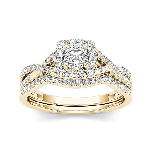 Click here for 3/4 CT.T.W. Natural Diamond 10K Yellow Gold Bridal... prices