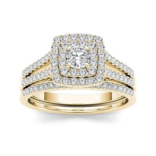 Click here for 3/4 CT.T.W. Natural Diamond 10K Yellow Gold Bridal... prices