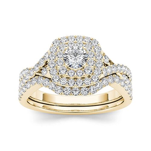 Click here for 7/8 CT.T.W. Natural Diamond 10K Yellow Gold Bridal... prices