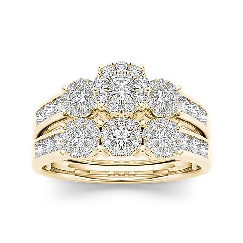 Click here for 3/4 CT.T.W. Natural Diamond Cluster 10K Yellow Gol... prices