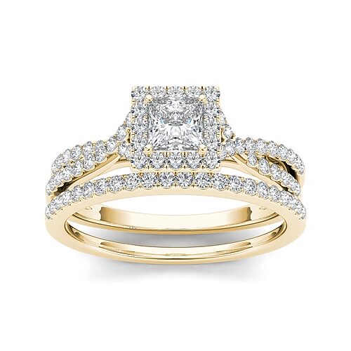 Click here for 1 CT.T.W. Natural Diamond 10K Yellow Gold Bridal R... prices