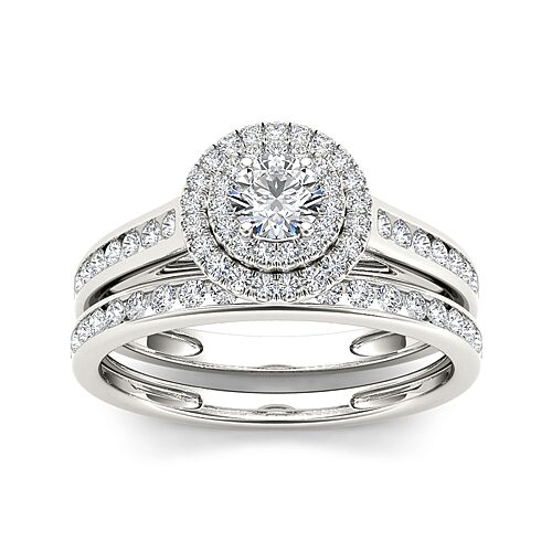 Click here for 3/4 CT.T.W. Natural Diamond 10K White Gold Bridal... prices