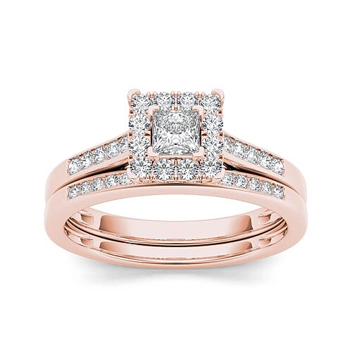 Click here for 1/2 CT.T.W. Natural Diamond 10K Rose Gold Bridal S... prices