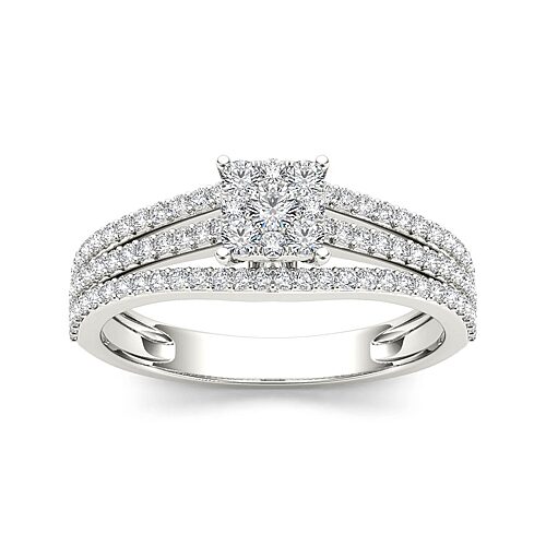 Click here for 1/2 CT.T.W. Natural Diamond 10K White Gold Engagem... prices