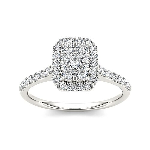 Click here for 3/4 CT.T.W. Natural Diamond 10K White Gold Engagem... prices