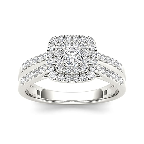 Click here for 3/4 CT.T.W. Natural Diamond 10K White Gold Engagem... prices