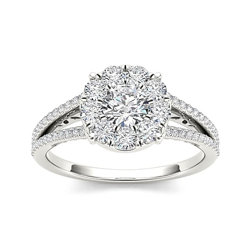 Click here for 1 CT.T.W. Natural Diamond Cluster 10K White Gold E... prices