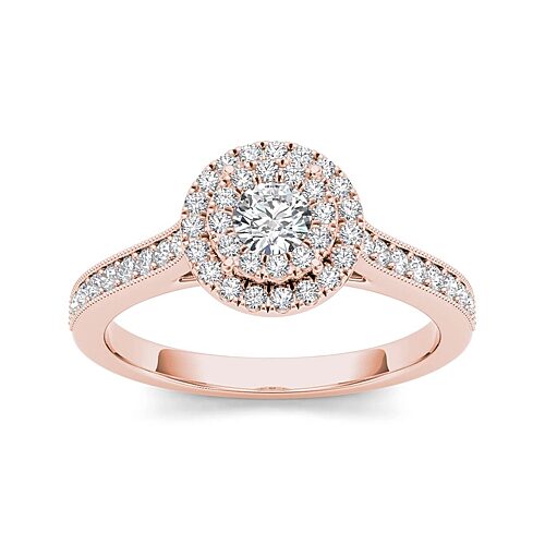 Click here for 1/2 CT.T.W. Natural Diamond 10K Rose Gold Engageme... prices
