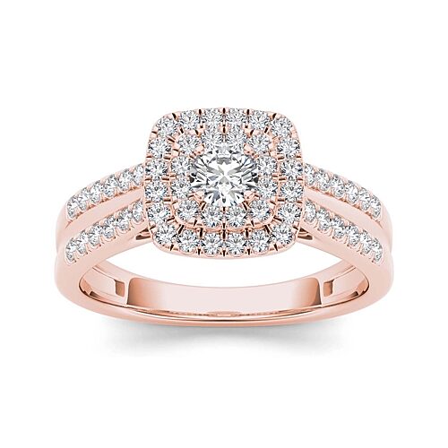 Click here for 3/4 CT.T.W. Natural Diamond 10K Rose Gold Engageme... prices