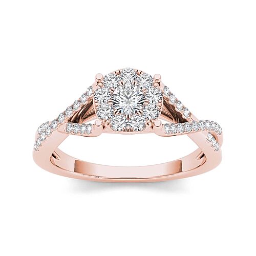 Click here for 3/4 CT.T.W. Natural Diamond 10K Rose Gold Engageme... prices