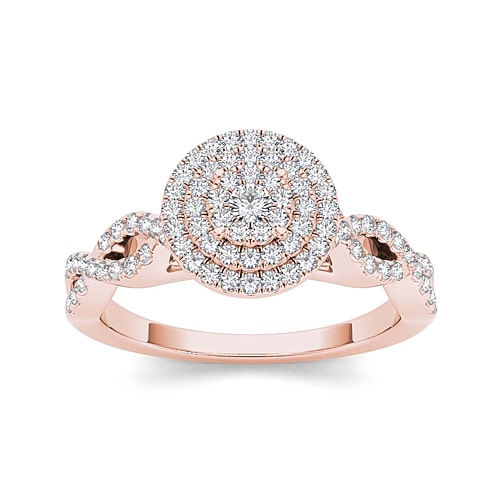 Click here for 3/4 CT.T.W. Natural Diamond 10K Rose Gold Engageme... prices