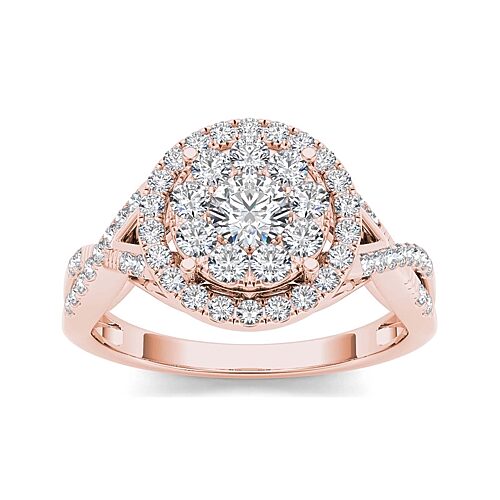 Click here for 3/4 CT.T.W. Natural Diamond 10K Rose Gold Engageme... prices