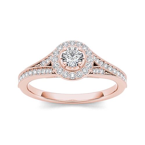 Click here for 5/8 CT.T.W. Natural Diamond 14K Rose Gold Engageme... prices