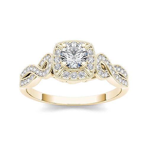 Click here for 1/2 CT.T.W. Natural Diamond 14K Yellow Gold Engage... prices