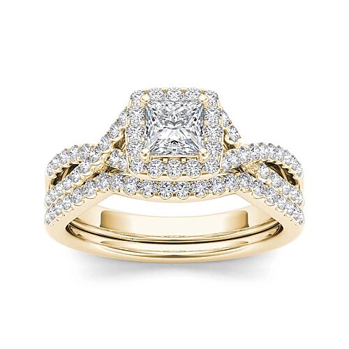 Click here for 1 CT.T.W. Natural Diamond 14K Yellow Gold Bridal R... prices
