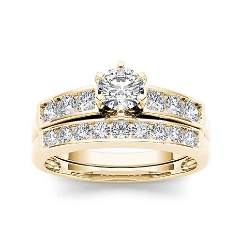Click here for 1 CT.T.W. Natural Diamond 14K Yellow Gold Bridal R... prices