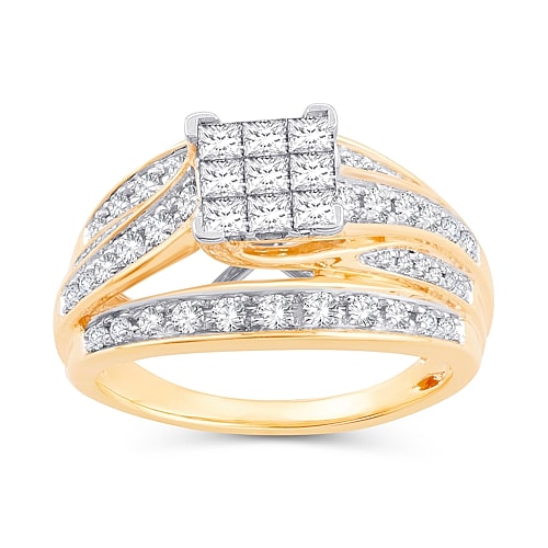 Click here for Womens 1 CT. T.W. Natural White Diamond 10K Gold E... prices