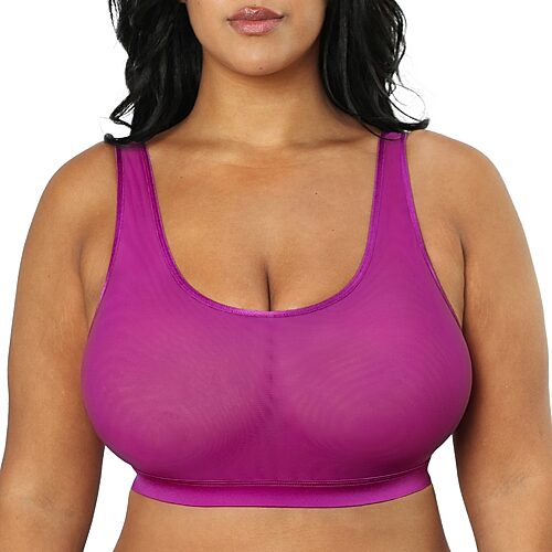 Click here for Curvy Couture Sheer Mesh Bralette - 1355  X-large... prices
